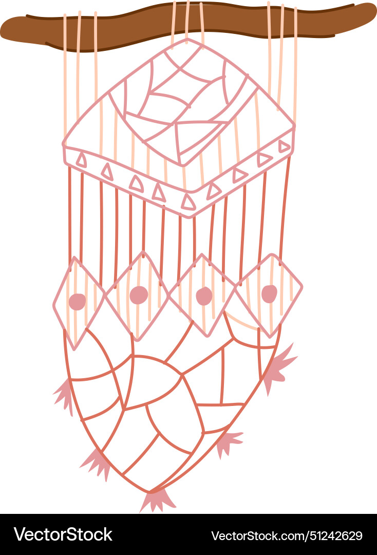 Table macrame wall hanging cartoon Royalty Free Vector Image