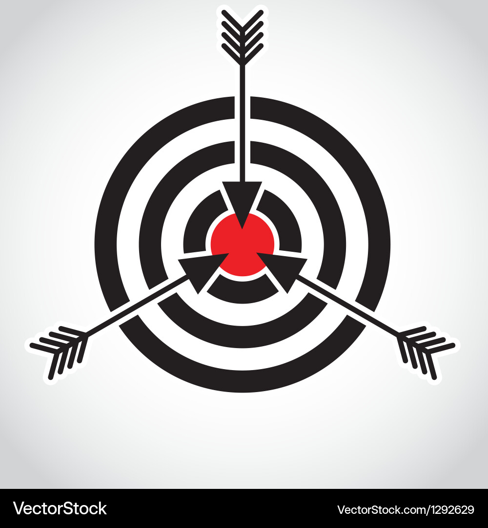Target and arrows Royalty Free Vector Image - VectorStock