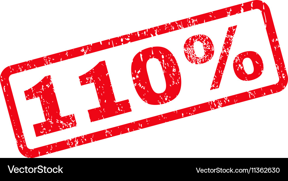 110 percent text rubber stamp Royalty Free Vector Image