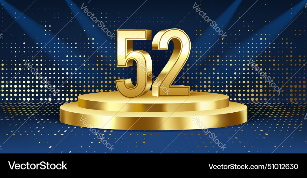 52nd year anniversary background Royalty Free Vector Image