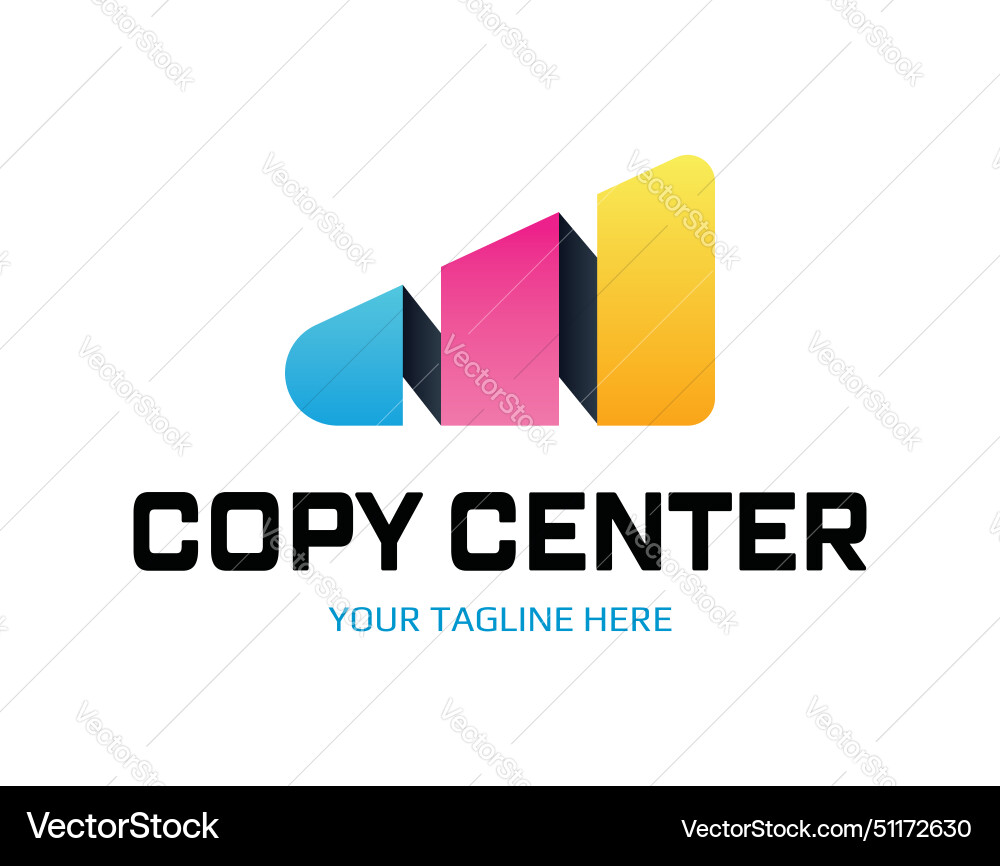 Copy center emblem digital print logo design Vector Image