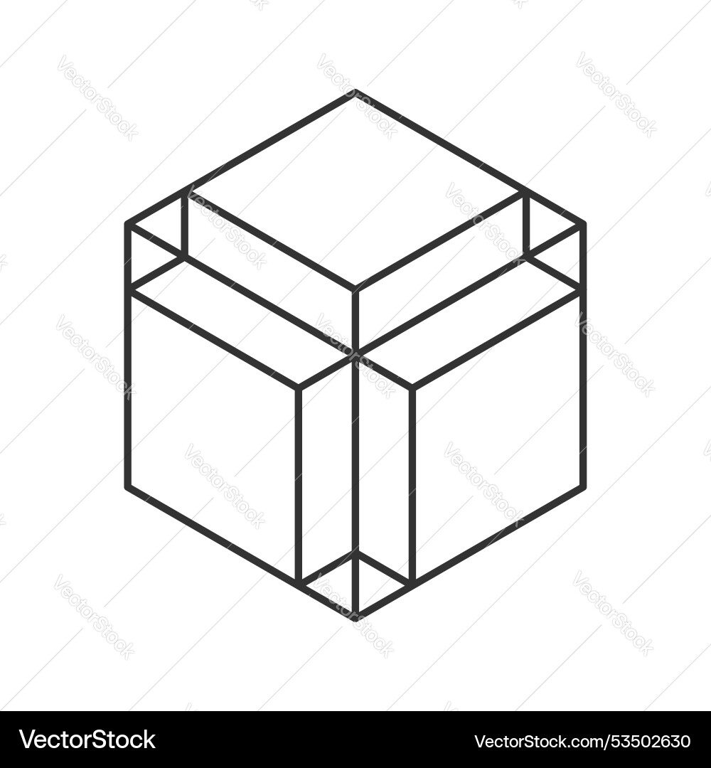 Cube logo geometric design monochrome box Vector Image