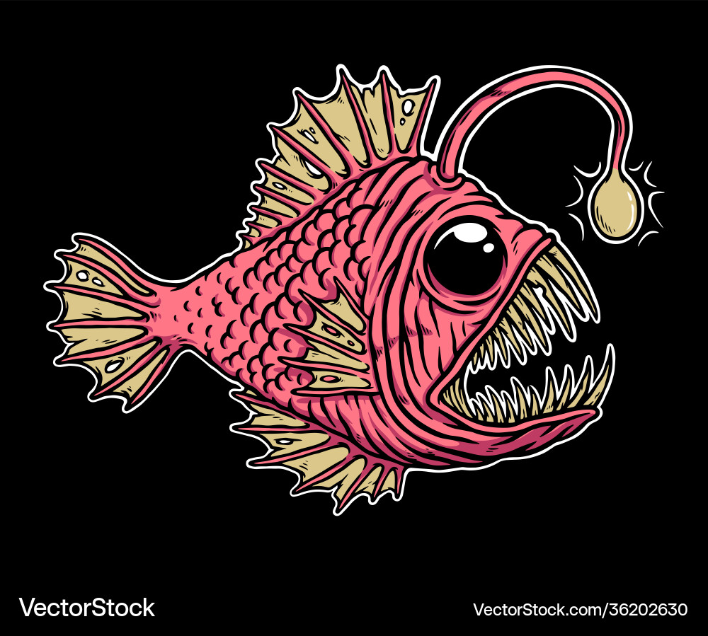 Deep sea fish Royalty Free Vector Image - VectorStock