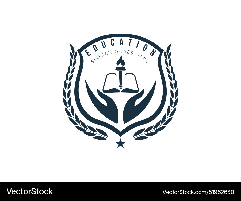 Education academy logo Royalty Free Vector Image