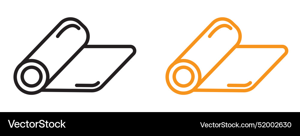 Fitness mat icon for yoga practices exercise Vector Image