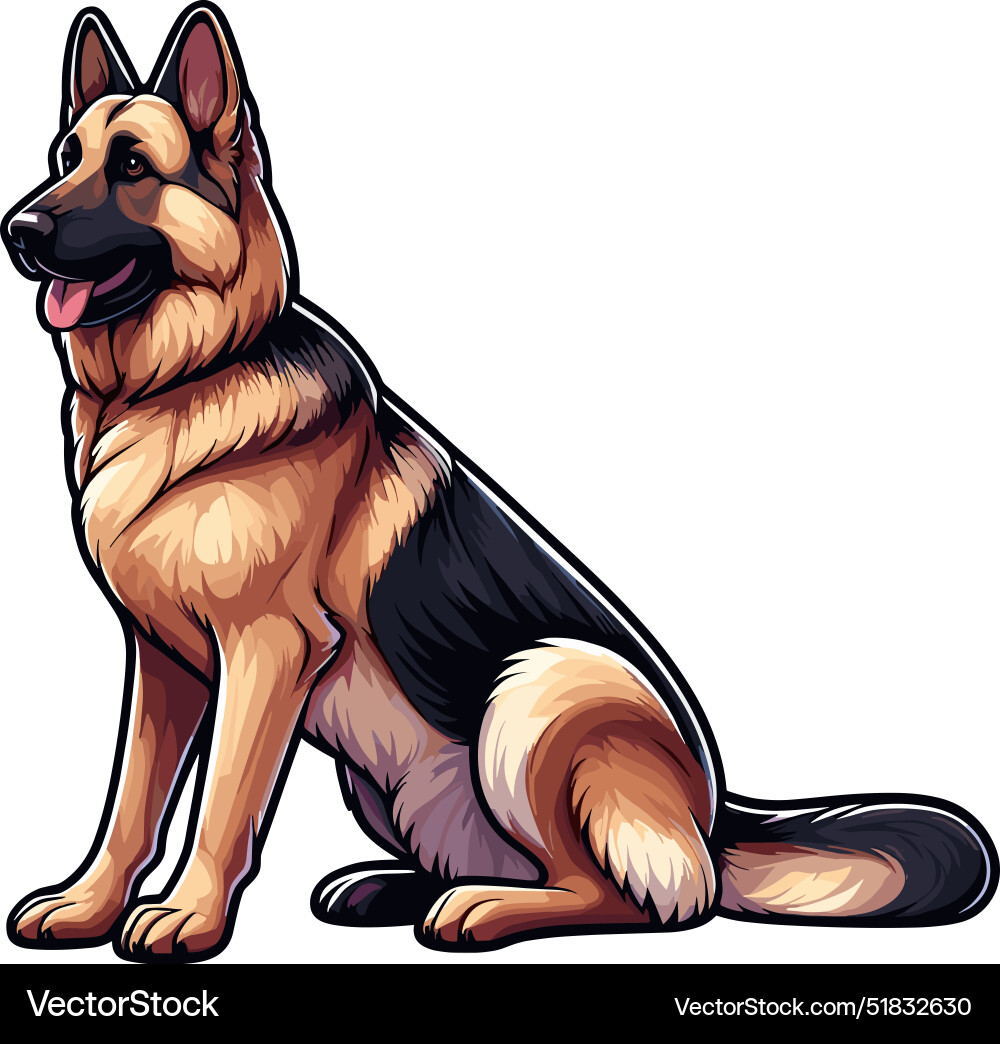 German shepherd majesty striking dog Royalty Free Vector