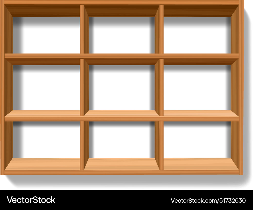 Home timber empty shelves Royalty Free Vector Image