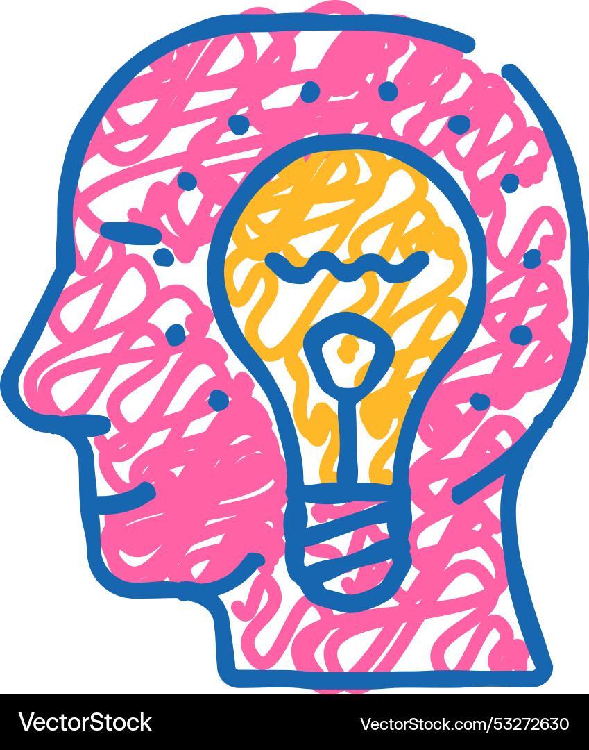 Human ingenuity icon doodle Royalty Free Vector Image