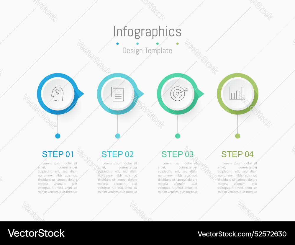 Infographic 4 options design elements Royalty Free Vector