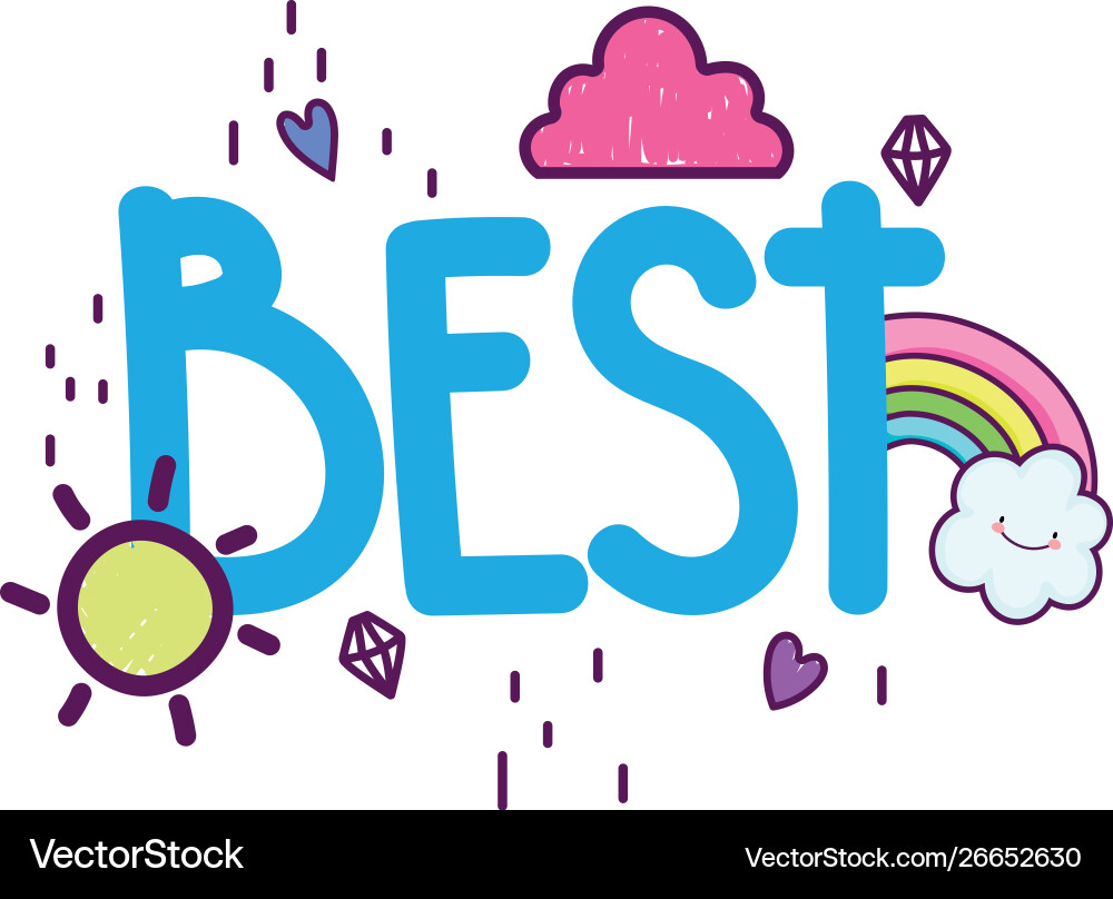Isolated best word design Royalty Free Vector Image