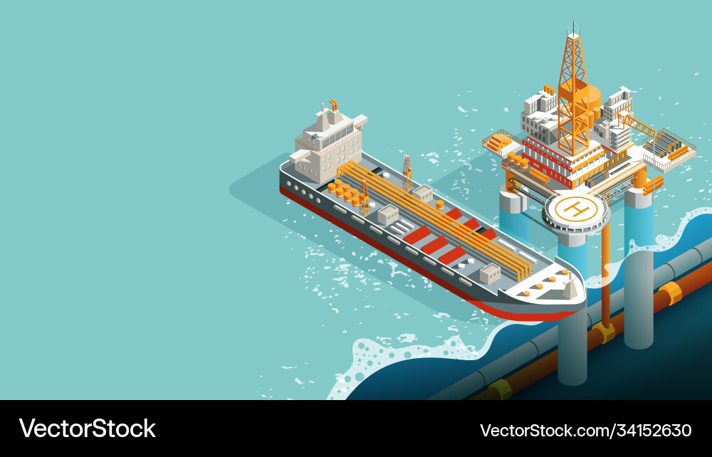 Offshore Oil Drilling Platform Royalty Free Vector Image