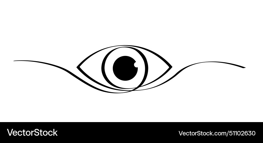 Open human eye line logo Royalty Free Vector Image