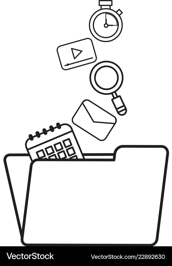 Technology digital folders documents Royalty Free Vector