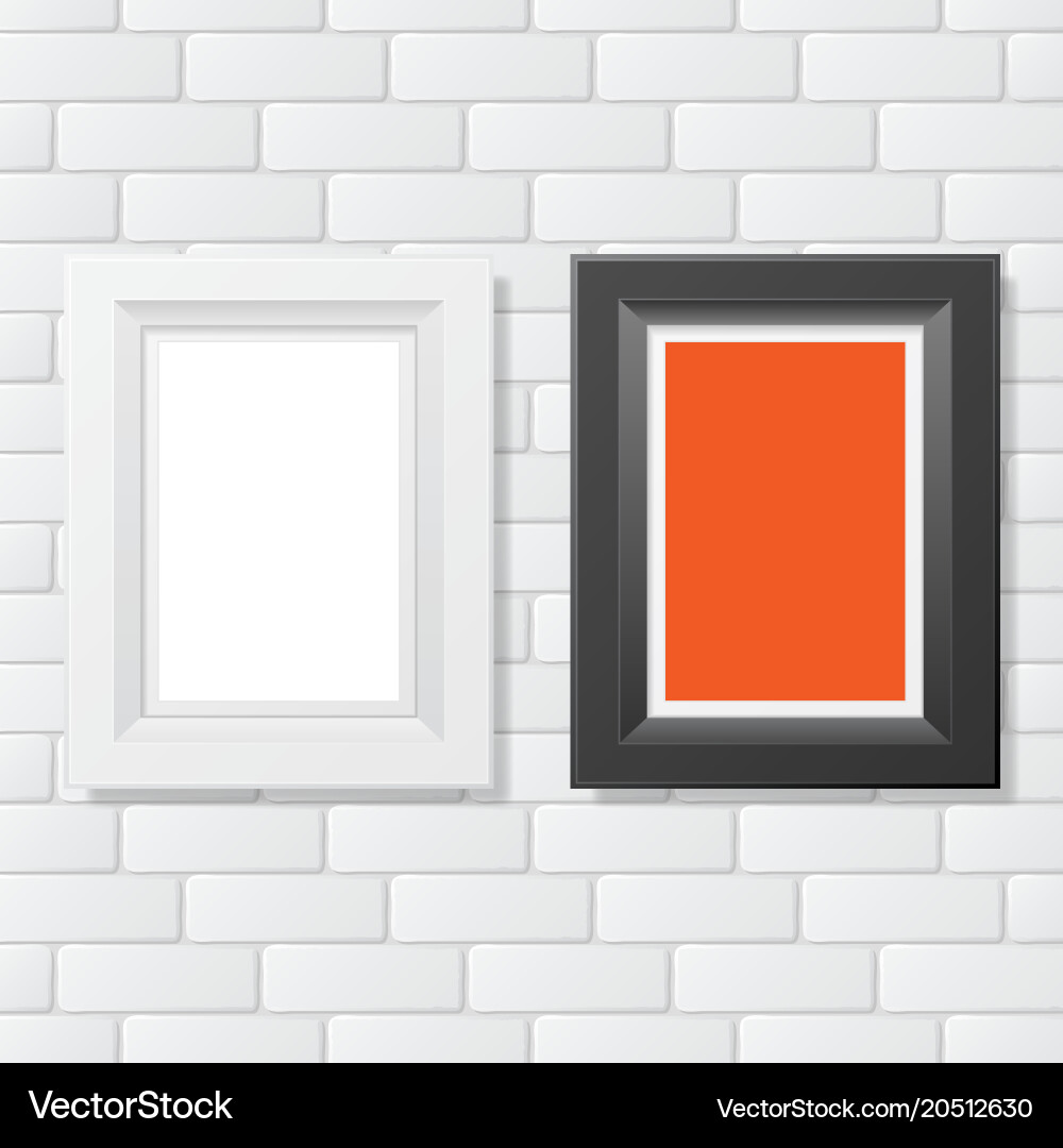 Two picture frames brick Royalty Free Vector Image