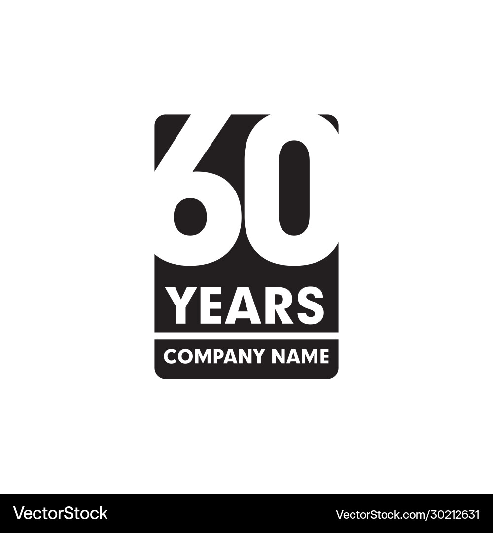 60th year anniversary emblem logo design Vector Image
