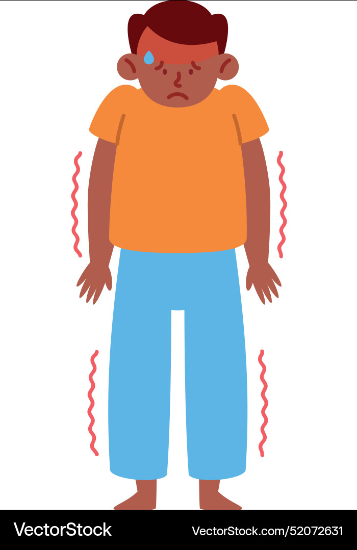 Cartoon guy with dengue disease Royalty Free Vector Image