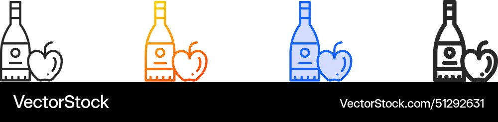 Cider iconthin linear gradient blue stroke Vector Image