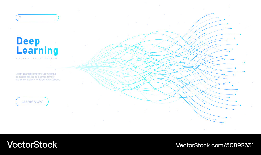 Deep learning white poster Royalty Free Vector Image