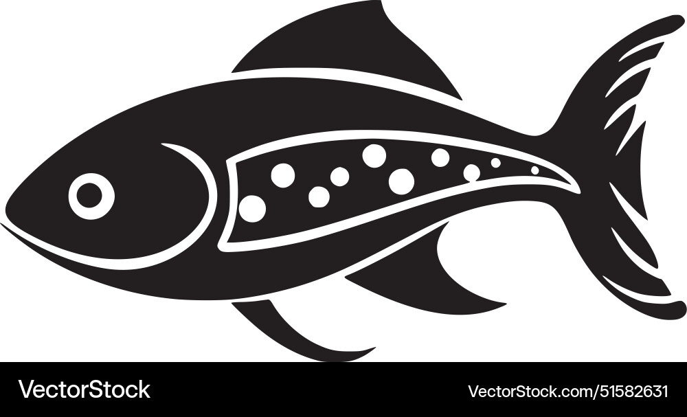 Fish - black and white Royalty Free Vector Image