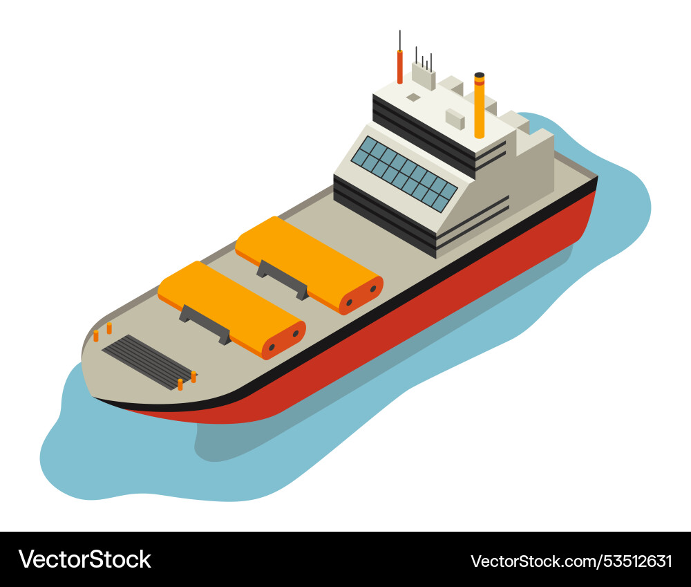 Isometric of a cargo ship Royalty Free Vector Image