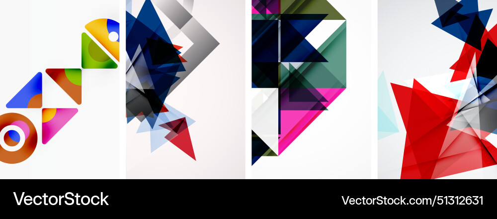 Set of abstract random triangle composition Vector Image