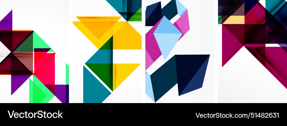 Set of abstract random triangle composition Vector Image