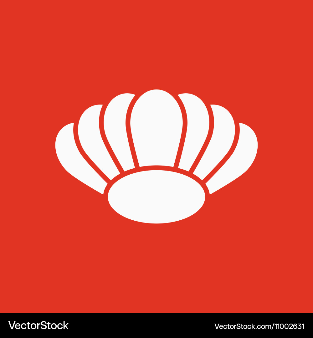 Shell icon ocean symbol flat Royalty Free Vector Image