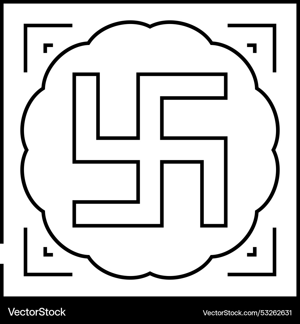 Swastika hinduism line icon Royalty Free Vector Image