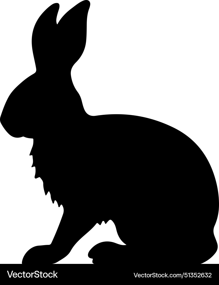 Bunny silhouette white background Royalty Free Vector Image
