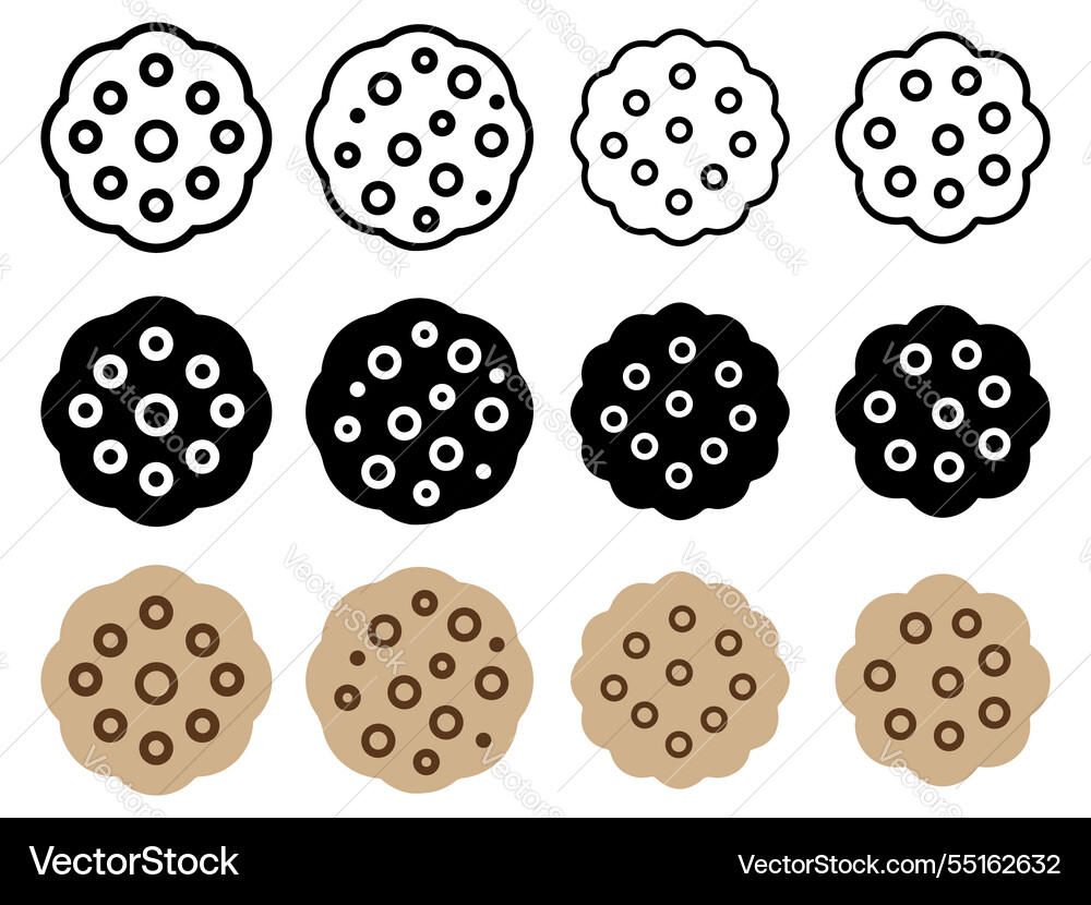 Cookie icon biscuit cracker snack symbol Vector Image