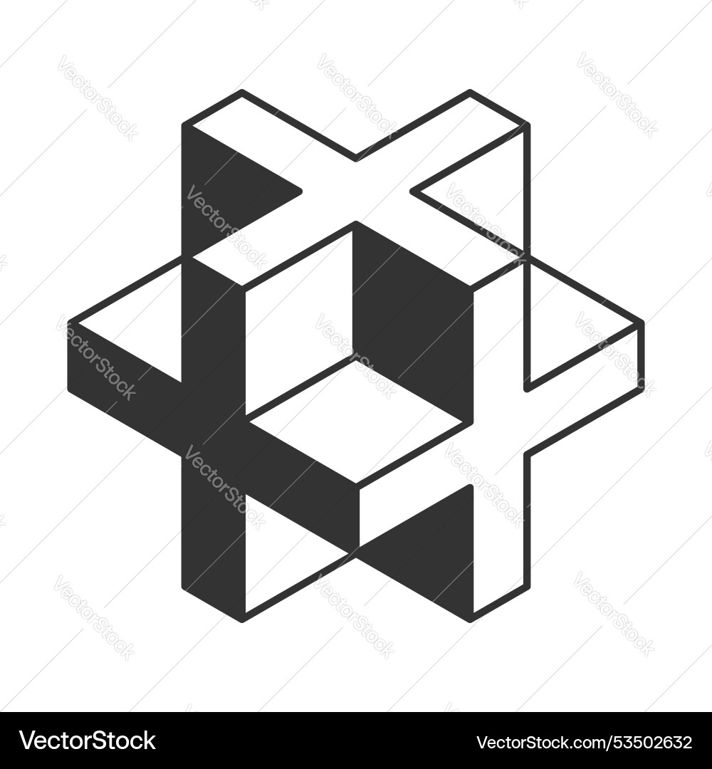 Cube logo geometric design black and white box Vector Image