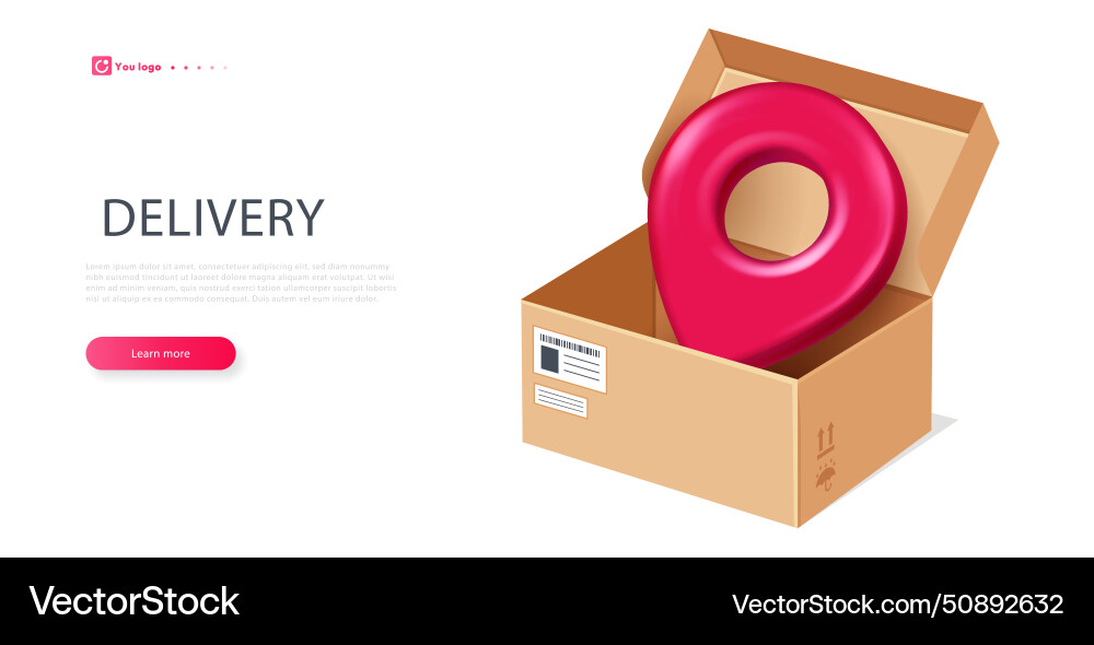 Delivery 3d box poster Royalty Free Vector Image