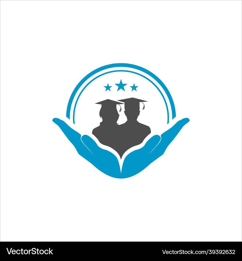 Hand for support smart student template Royalty Free Vector