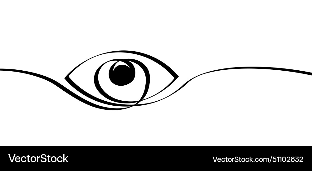 Open human eye line logo Royalty Free Vector Image