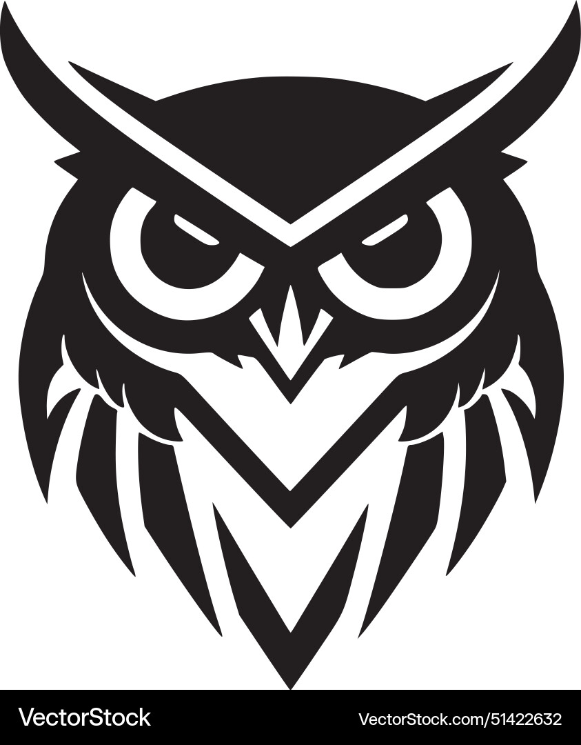 Owl - black and white Royalty Free Vector Image