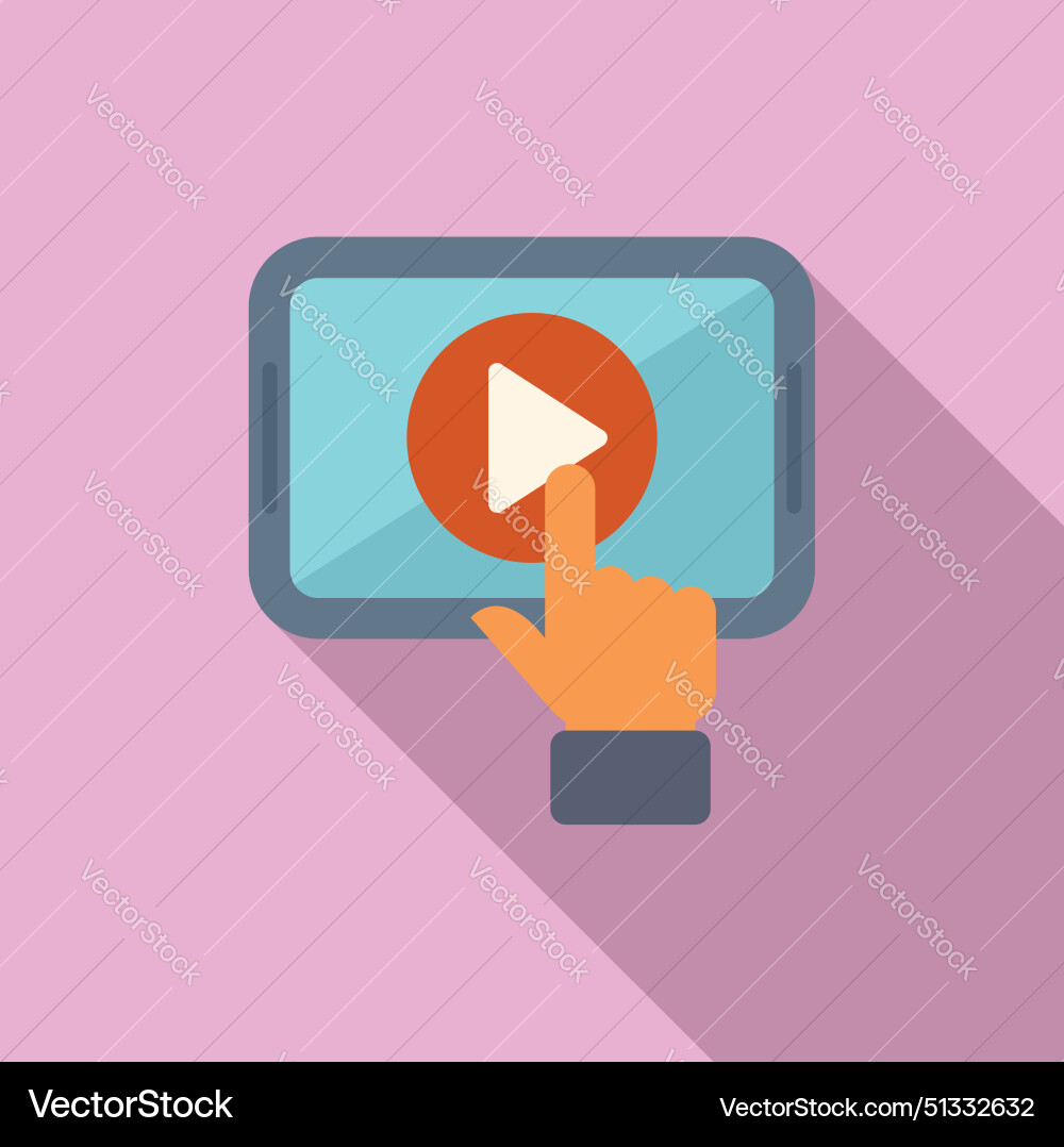 Play button on mobile screen Royalty Free Vector Image