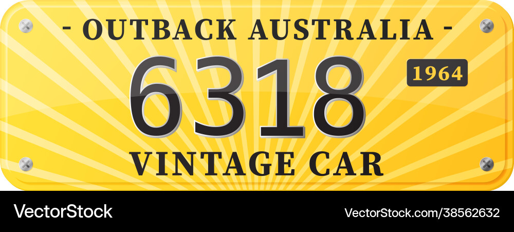 Realistic car number Royalty Free Vector Image