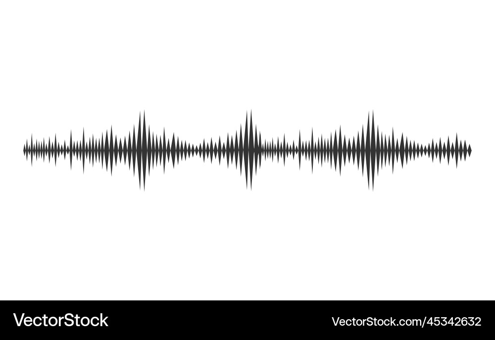 Sound wave with black lines signal high frequency Vector Image