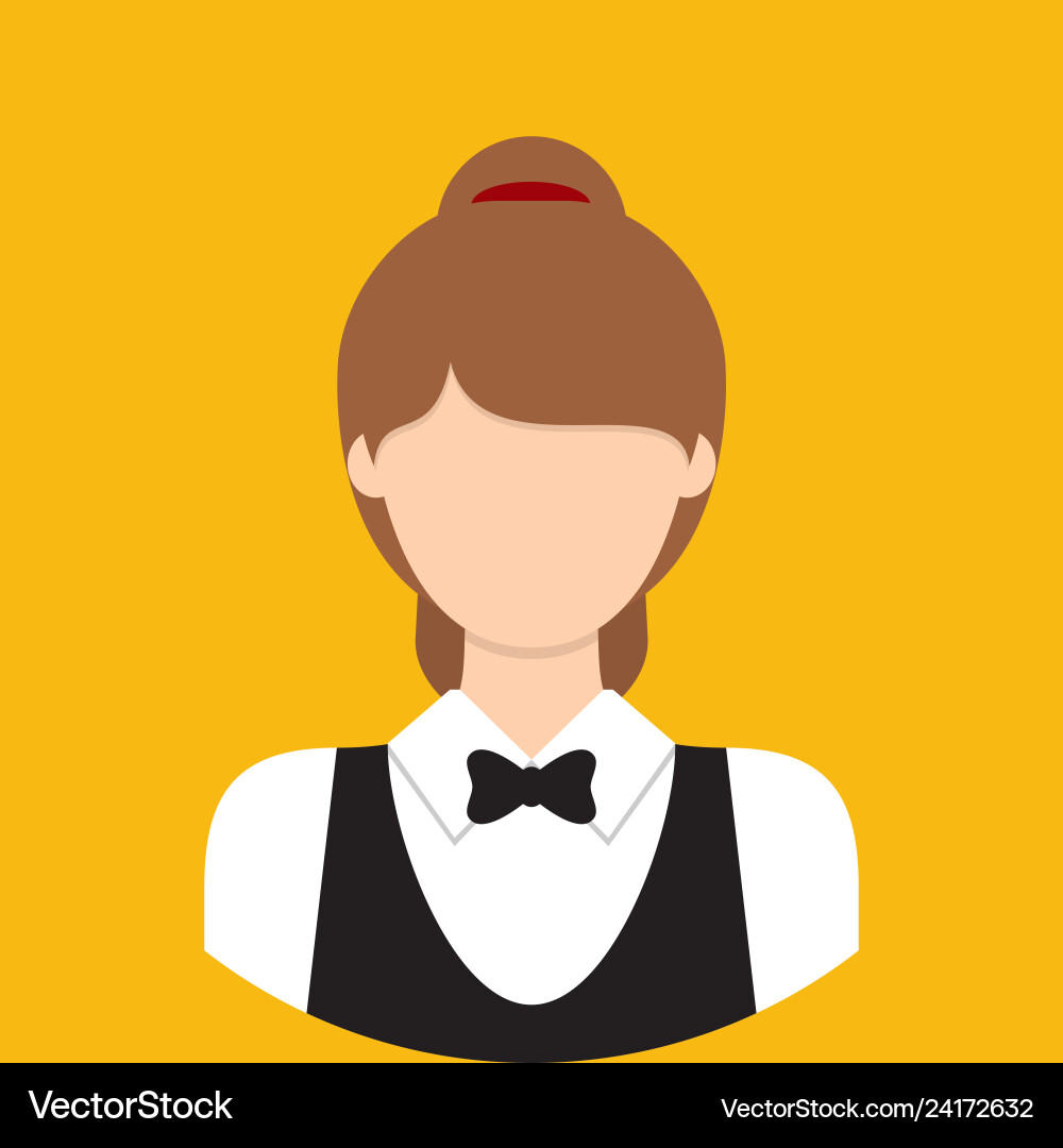 Waitress Icon - Food Service Royalty Free Vector Image
