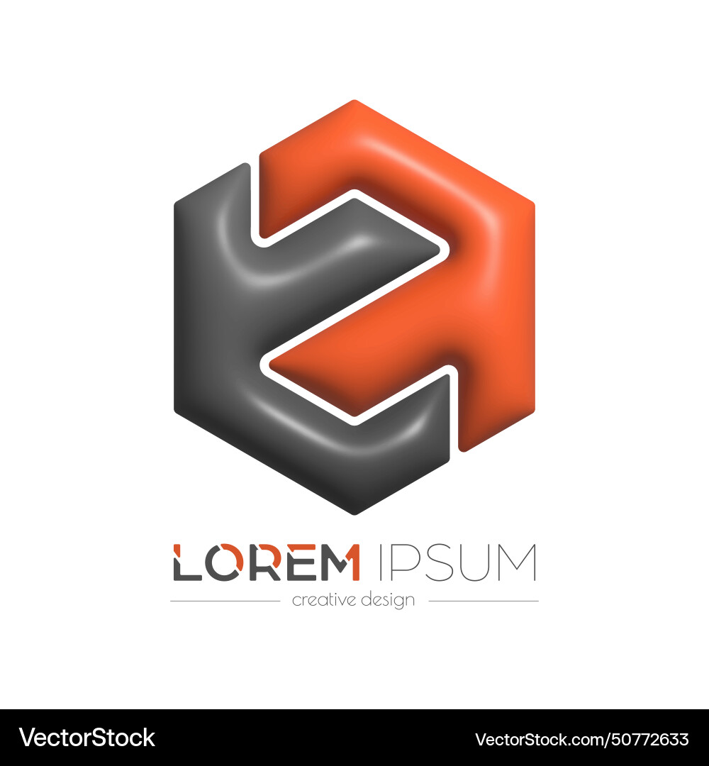3d color logo the composition of hexagon Vector Image