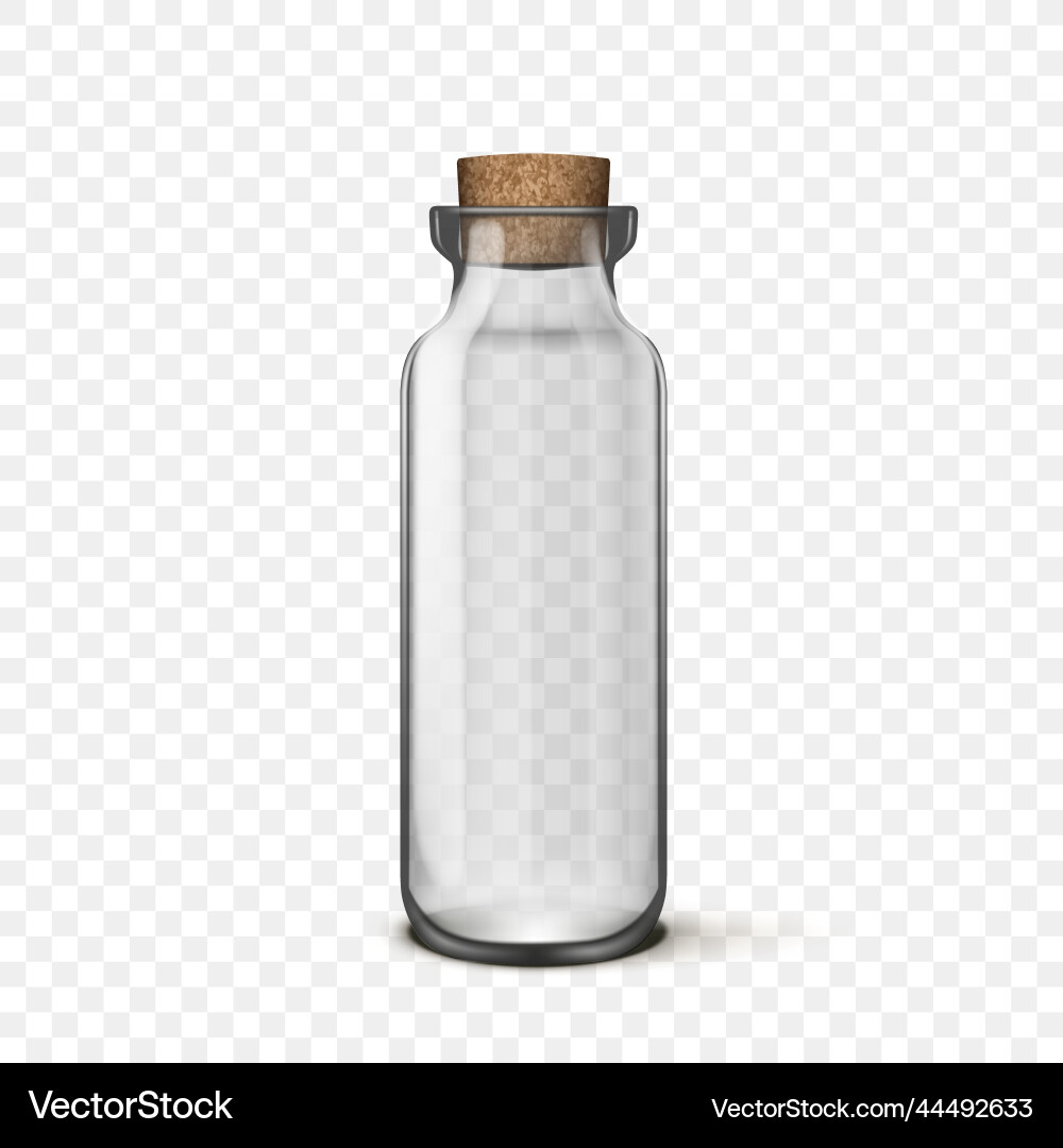 3d empty jam glass jar with cork cap Royalty Free Vector