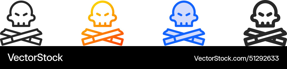 Cigarette iconthin linear gradient blue stroke Vector Image