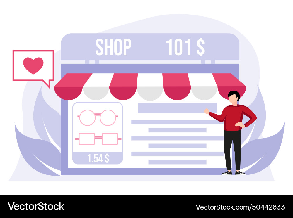E commerce flat design Royalty Free Vector Image