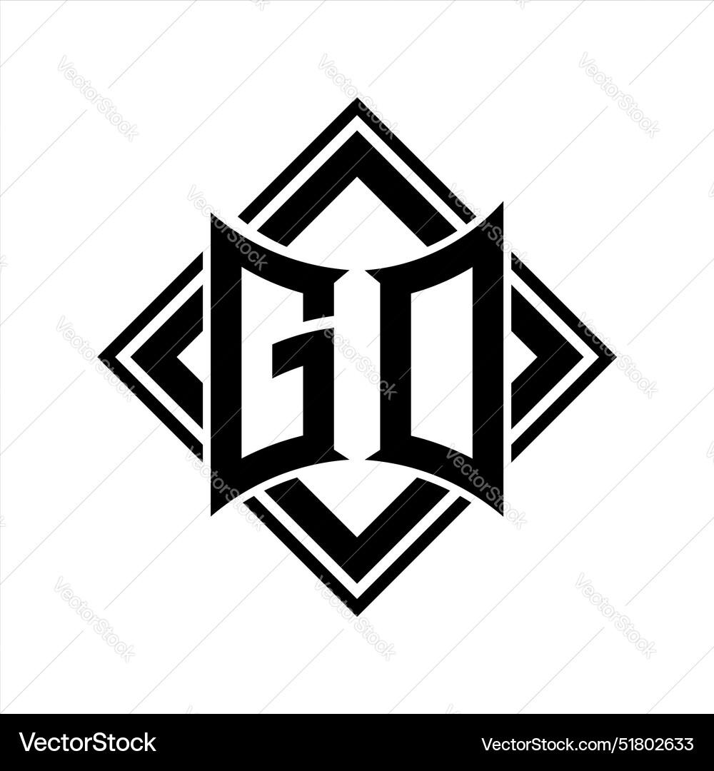 Gd letter logo with abstract shield shape Vector Image