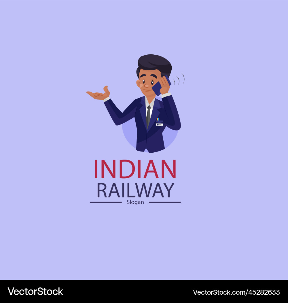 Indian railway mascot logo Royalty Free Vector Image