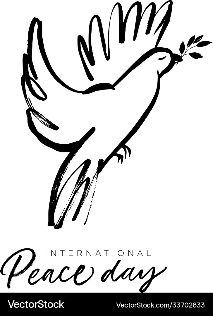 International peace day hand written lettering Vector Image