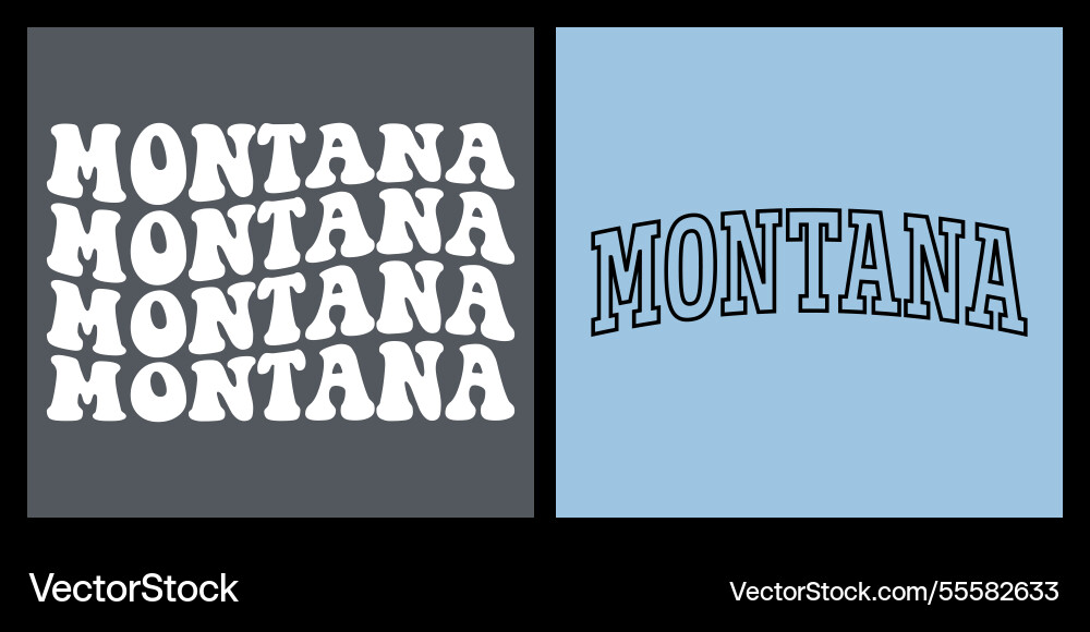 Montana text t shirt design Royalty Free Vector Image