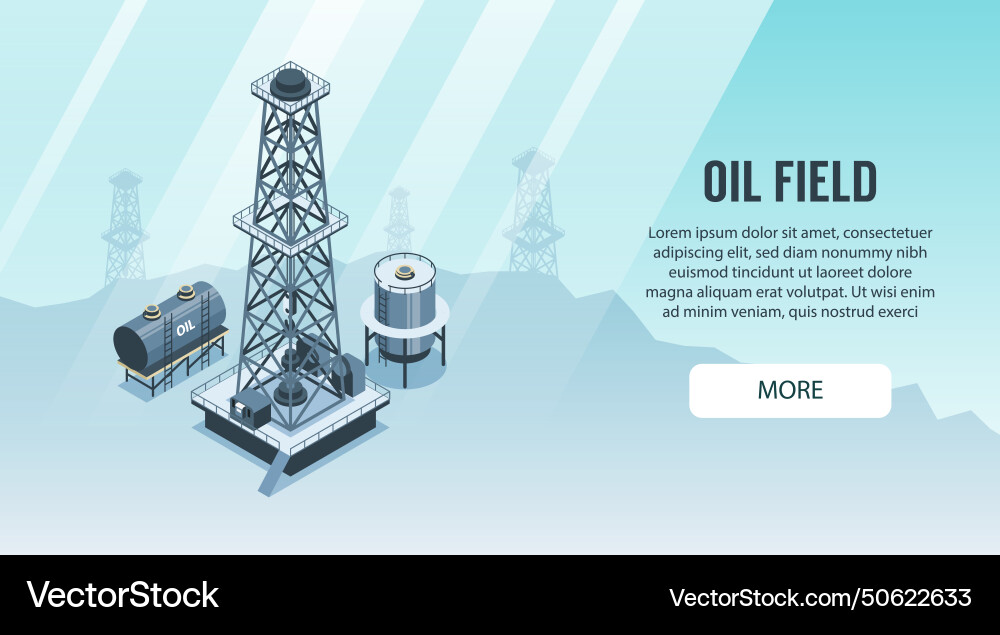 Oil industry horizontal banner Royalty Free Vector Image
