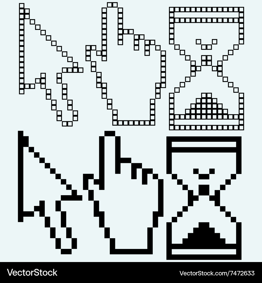 Pixel cursors Royalty Free Vector Image - VectorStock
