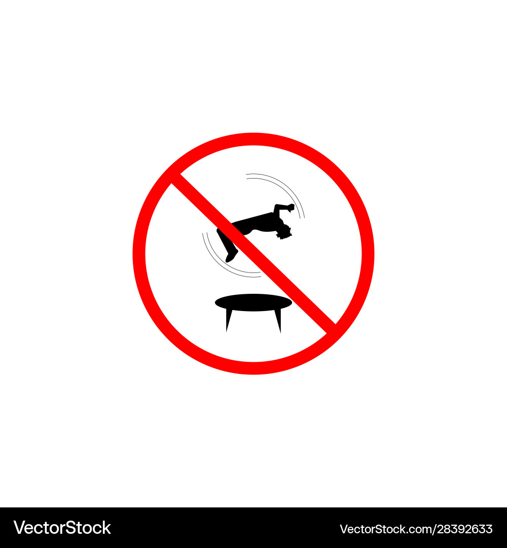Prohibition sign do not a backflip Royalty Free Vector Image